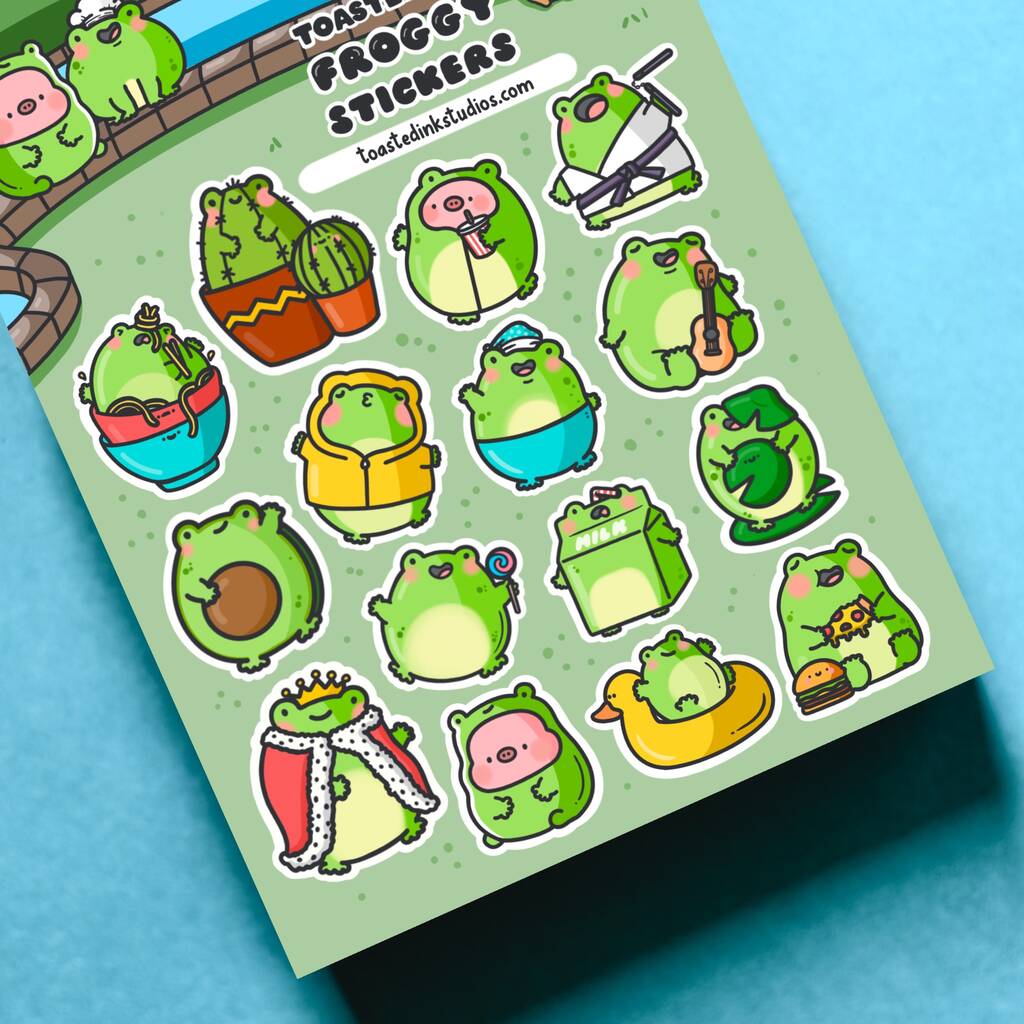 Frog Sticker Sheet By Toastedink