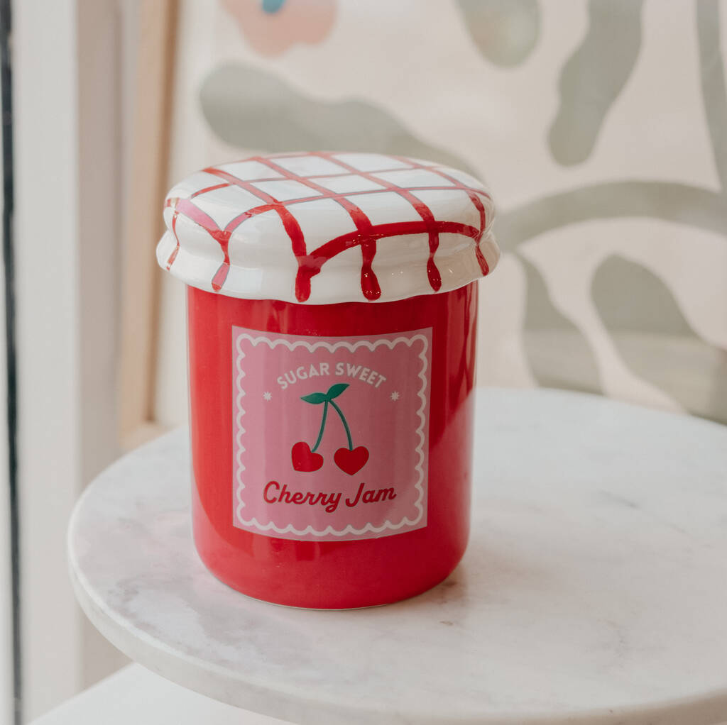 Cherry Jam Jar Cottagecore Wax Melt Burner By Ajouter Store