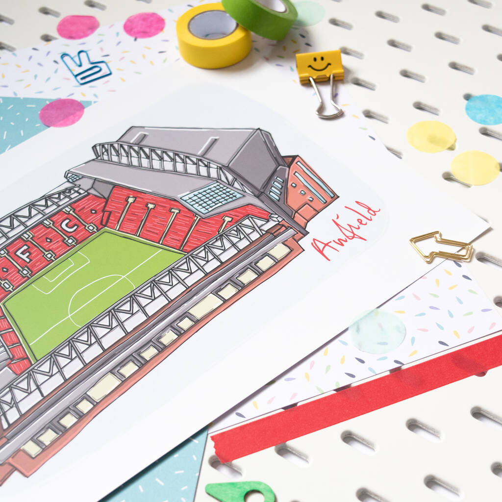 Personalised Anfield Print, Liverpool Fc By Moo and Snip ...