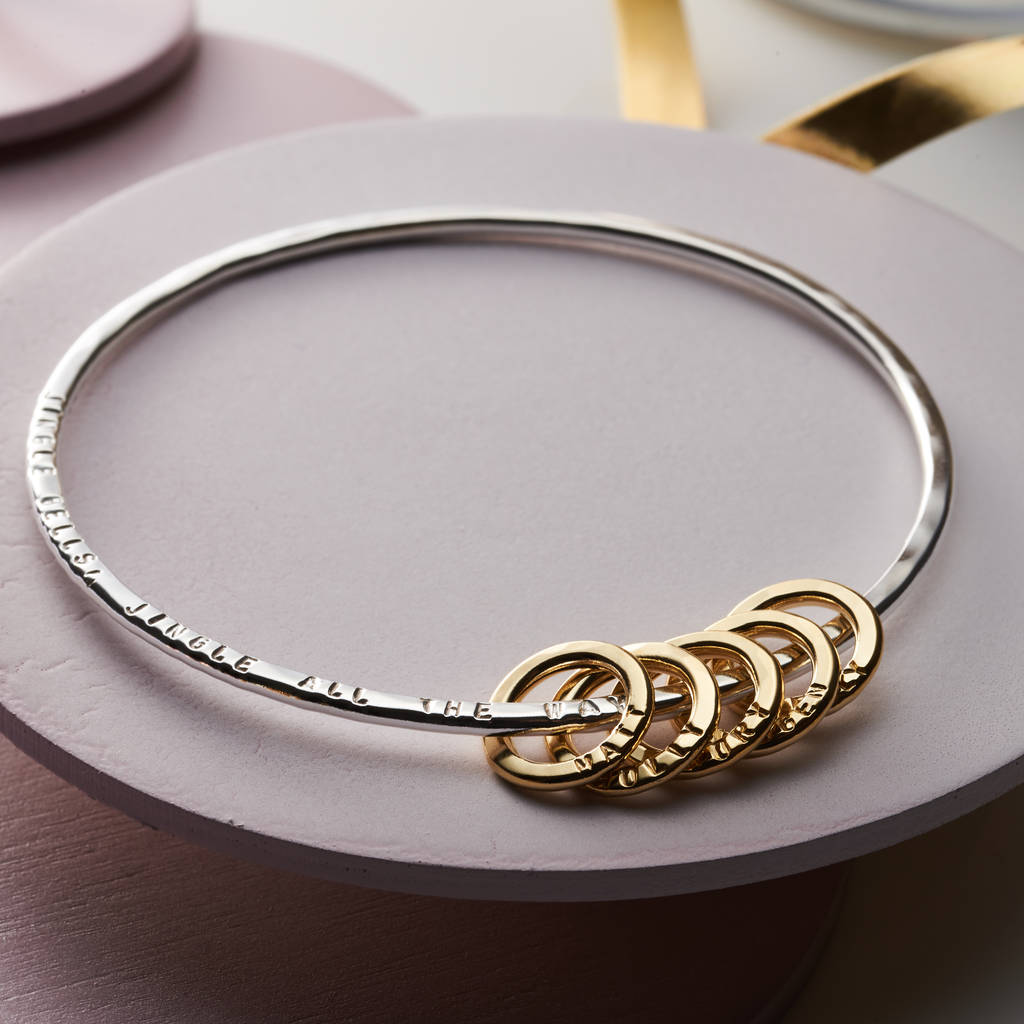 personalised mini circle bangle by posh totty designs ...