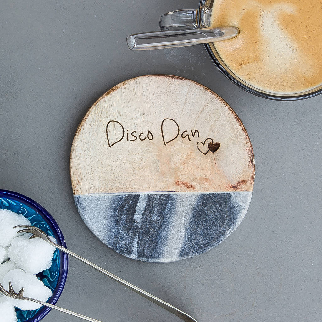 personalised 'nickname' marble coaster by the rustic dish ...