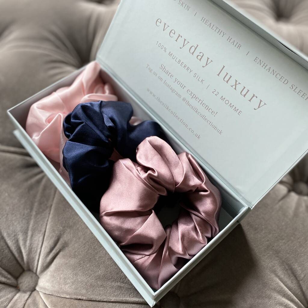 Large Mulberry Silk Scrunchies Gift Set By The Silk Collection ...