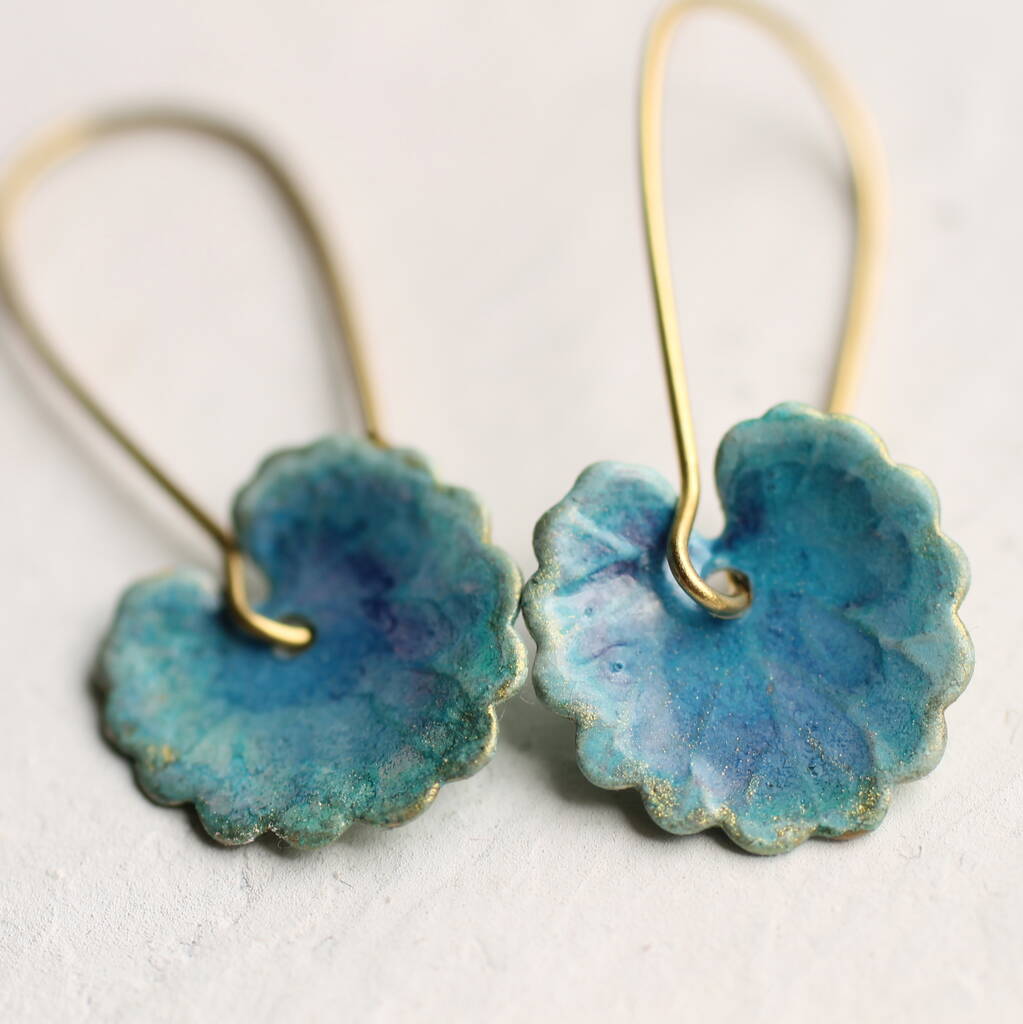 Blue Leaf Earrings By Silk Purse, Sow's Ear | notonthehighstreet.com