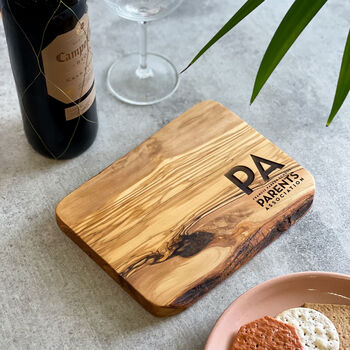 Your Own Logo Engraved Olive Wood Chopping/Cheese Board By The Rustic ...