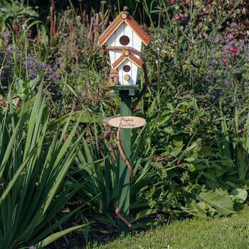 Personalised Standing Double Bird House With Stake By Dibor ...