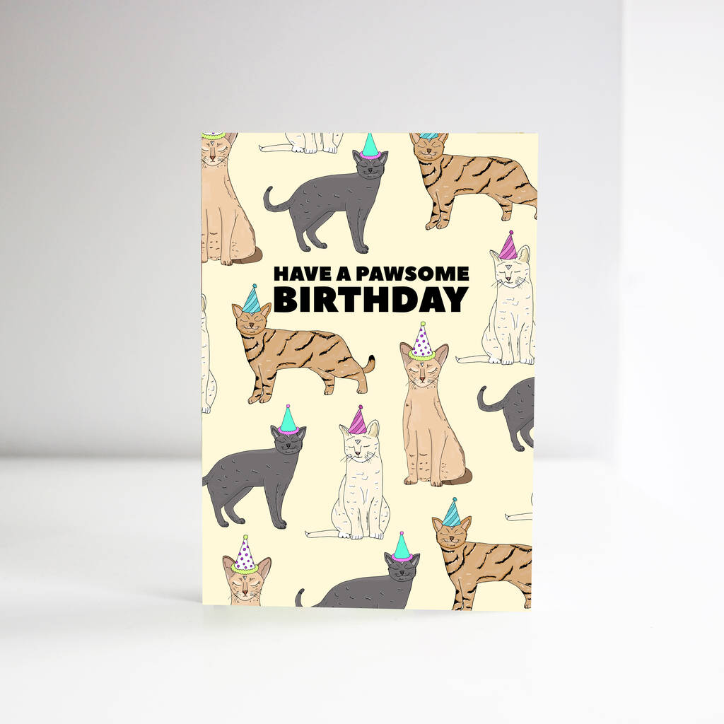 Cats Birthday Card By Pearl Ivy | notonthehighstreet.com