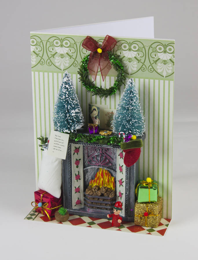 christmas fireplace personalised card by karrie barron ...