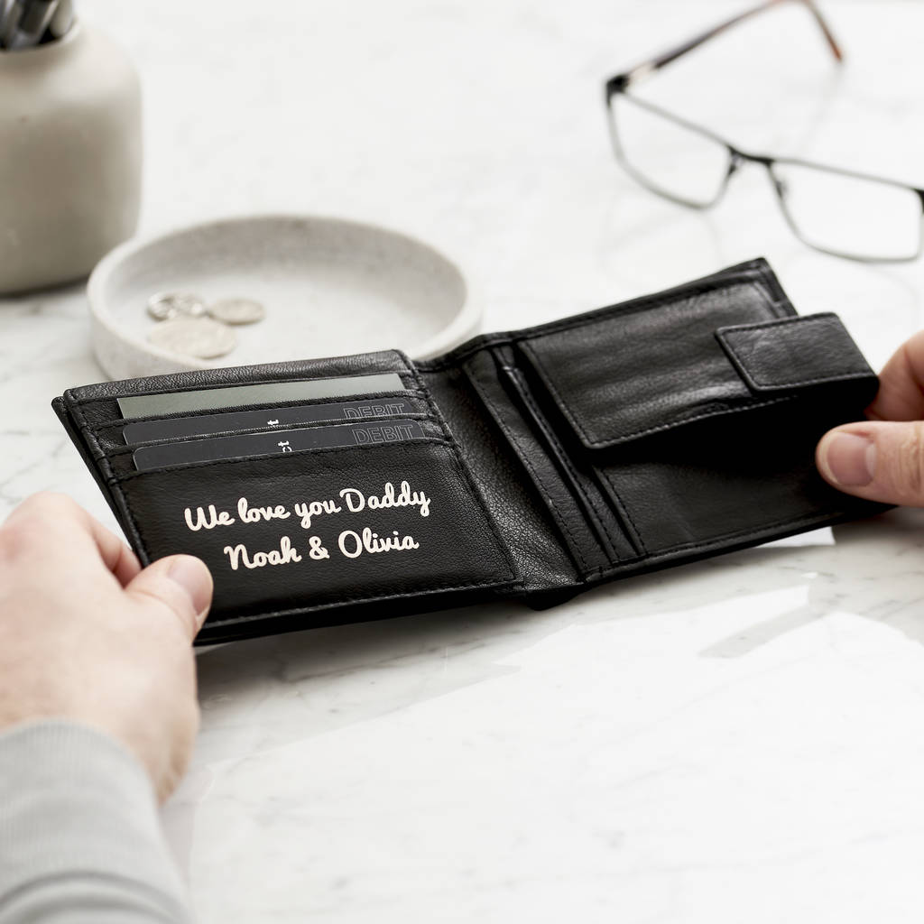 personalised message leather popper wallet by posh totty designs ...