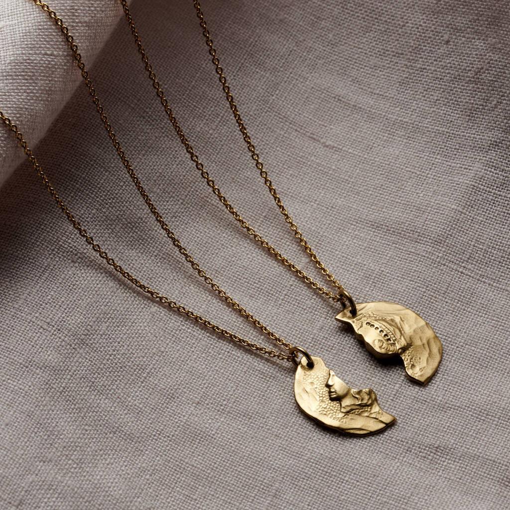 personalised split aphrodite coin necklace set by posh totty designs ...