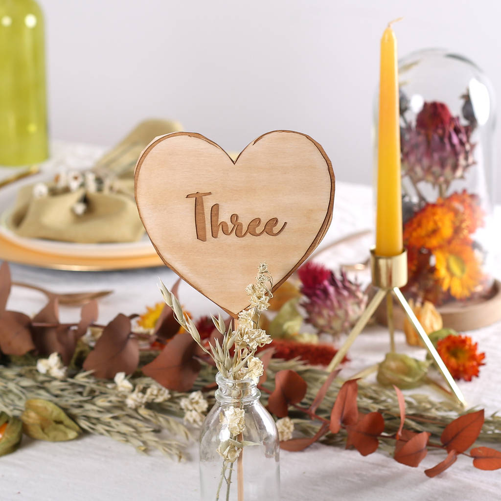 Personalised Wedding Table Numbers