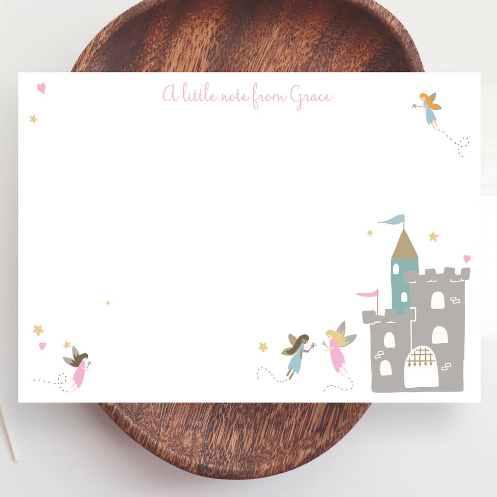 Fairy Castle Note Cards With Coloured Envelopes By Lunella Stationery ...