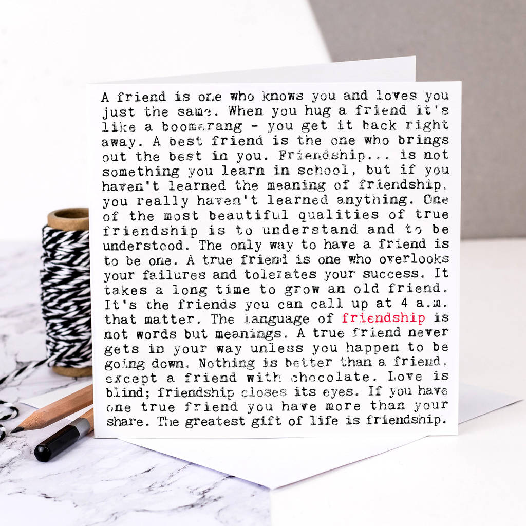 Friendship Card By Coulson Macleod | notonthehighstreet.com