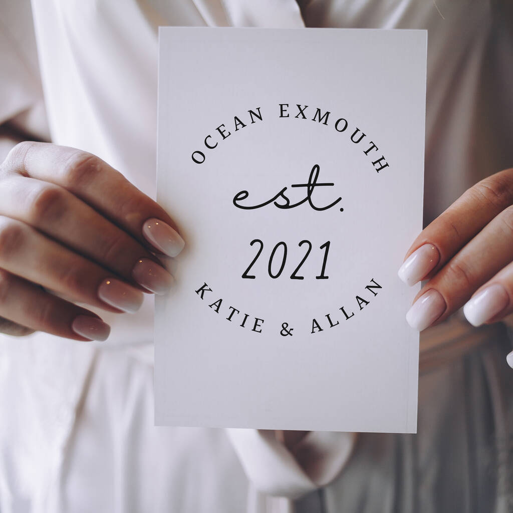 Wedding, Anniversary Or Engagement Est. Year Card By So Close ...