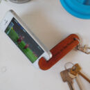 Personalised Leather Phone Stand Key Ring By Stabo | notonthehighstreet.com
