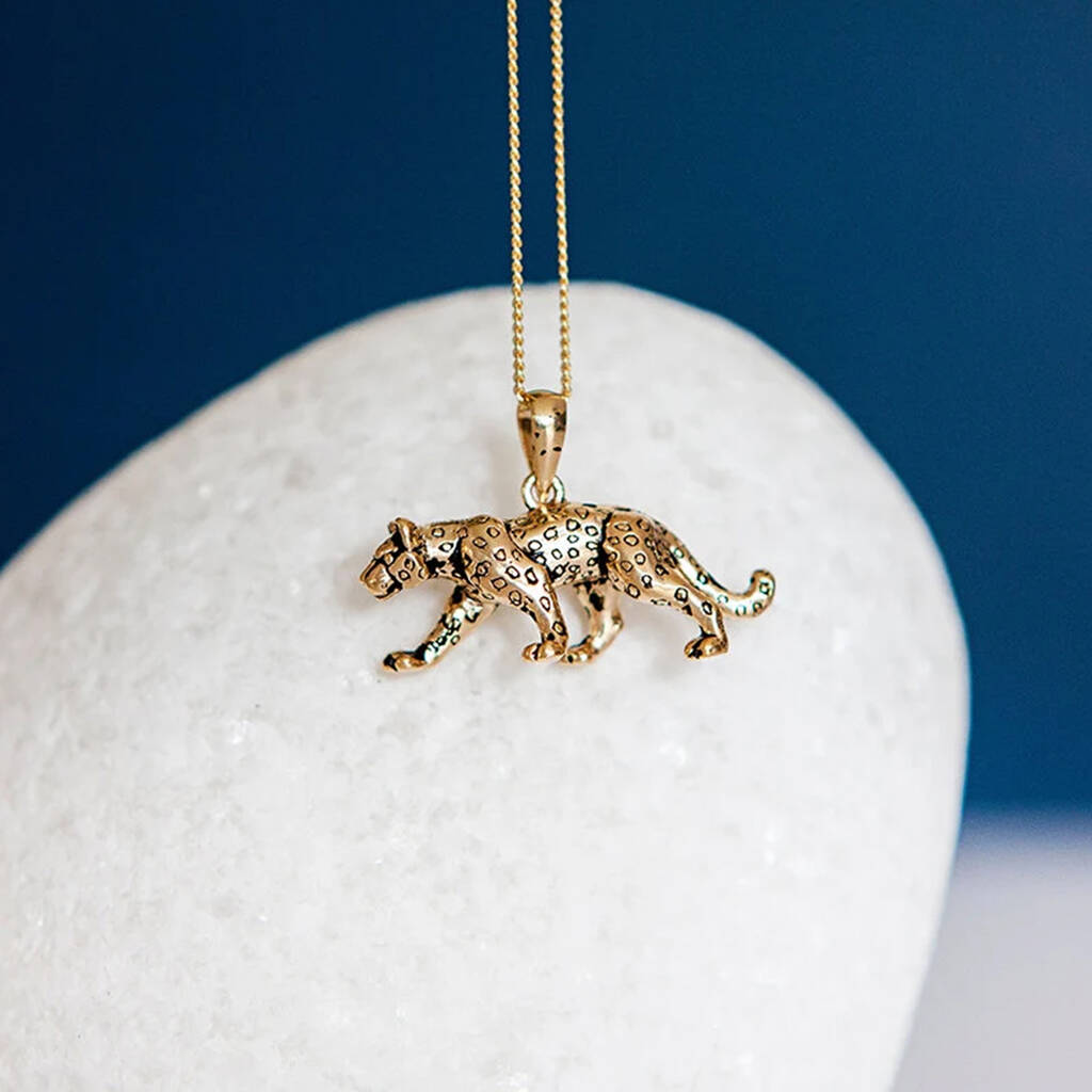 Personalised Golden Leopard Pendant Necklace By Songs of Ink and Steel ...