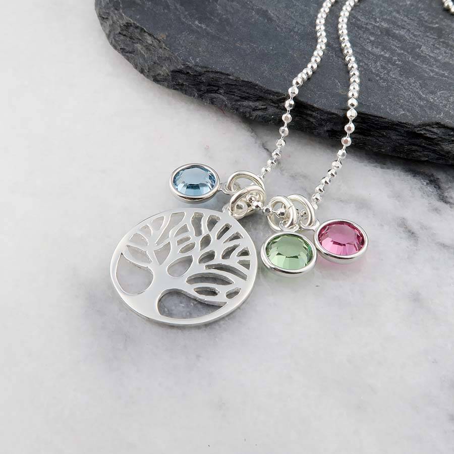 family tree birthstone necklace by wished for | notonthehighstreet.com