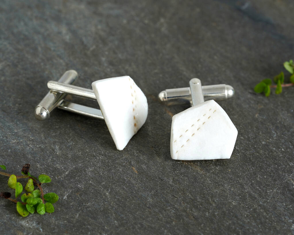 Geometric Porcelain Cufflinks For Him By Huiyi Tan