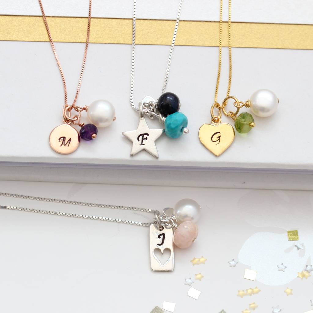 personalised birthstone necklace by bish bosh becca ...