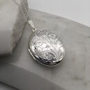 extra large engraved silver locket with birthstone by lime tree design ...
