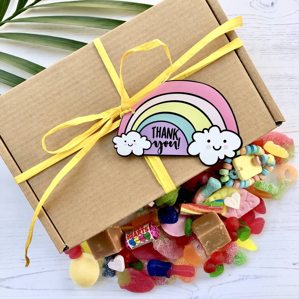 Thank You Gift Box Of Sweets, Vegan Friendly By Rainbow Sweets And Treats