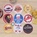 Arsenal Beer Mats X9 By Jack's Posters | notonthehighstreet.com