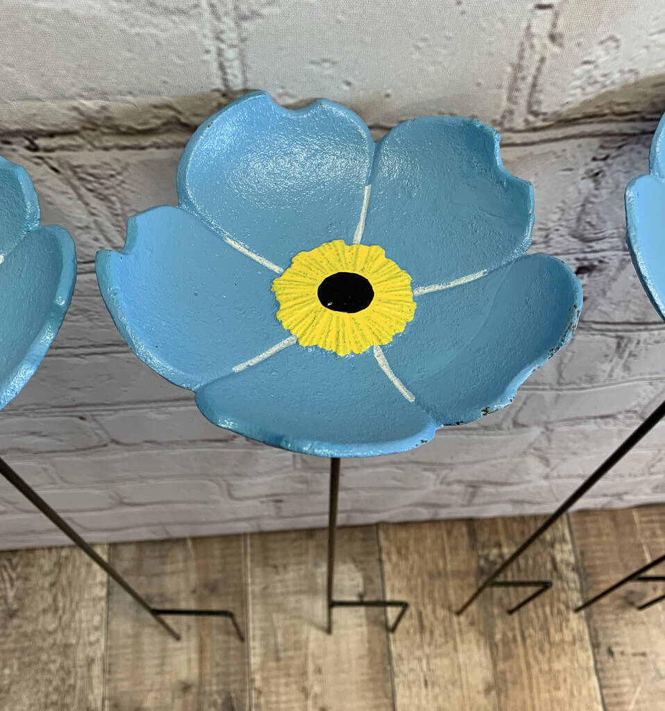 Set Of Five Cast Iron Forget Me Not Bird Feeders By Garden Selections ...