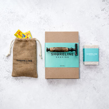 Premium Eco Shaving Gift Set With Bamboo Safety Razor By Shoreline ...