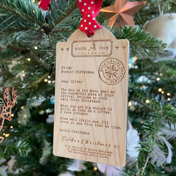 Bespoke Baby's First Christmas Wooden Tag Decoration By Betsy Benn ...