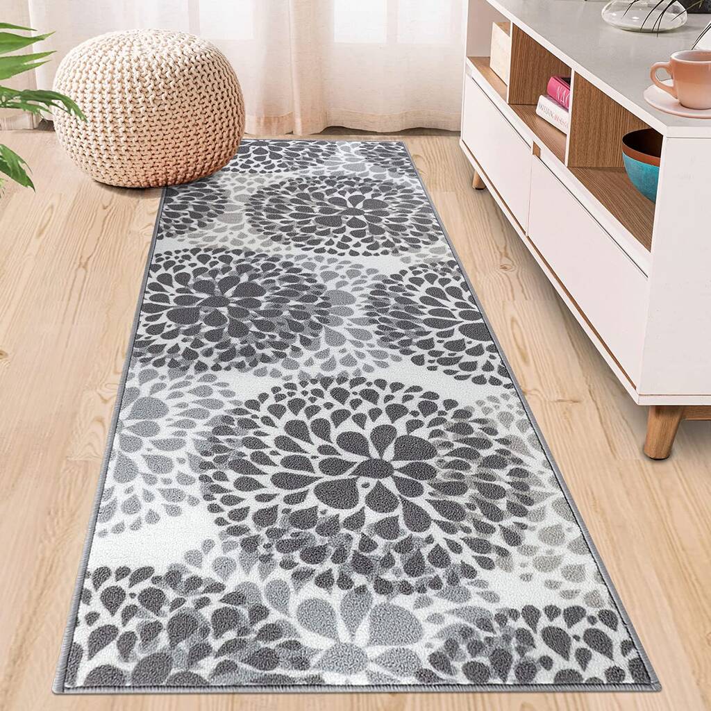 Grey Non Slip Floor Carpet Runner By Momentum
