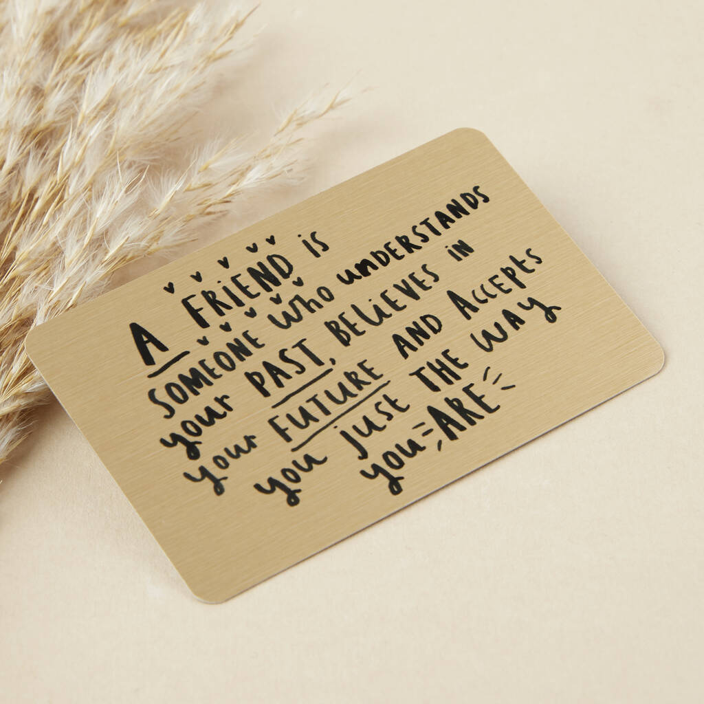 'A Friend Is A Someone Who' Friendship Wallet Card By Ellie Ellie ...