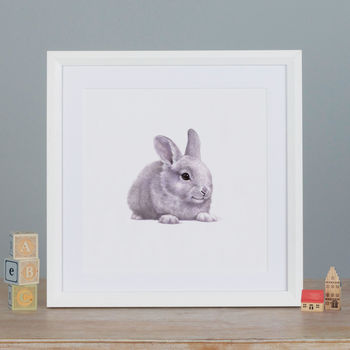 illustrated rabbit print by little blue zebra | notonthehighstreet.com