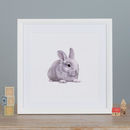 illustrated rabbit print by little blue zebra | notonthehighstreet.com