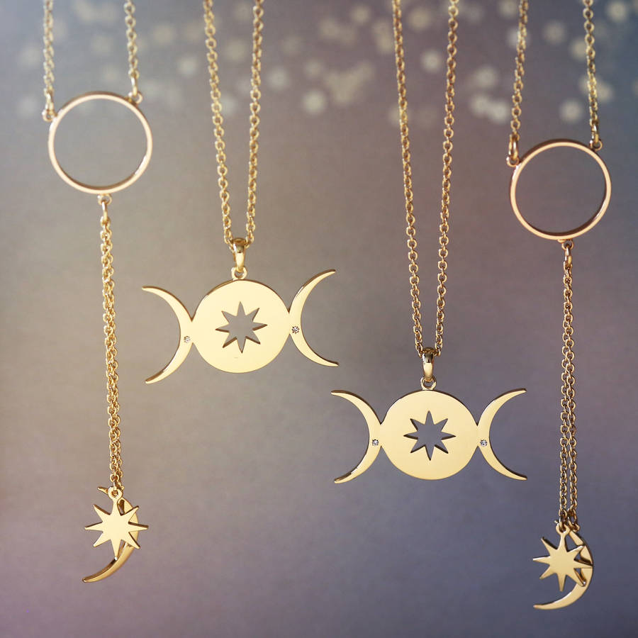 triple moon goddess necklace collection by j&s jewellery ...