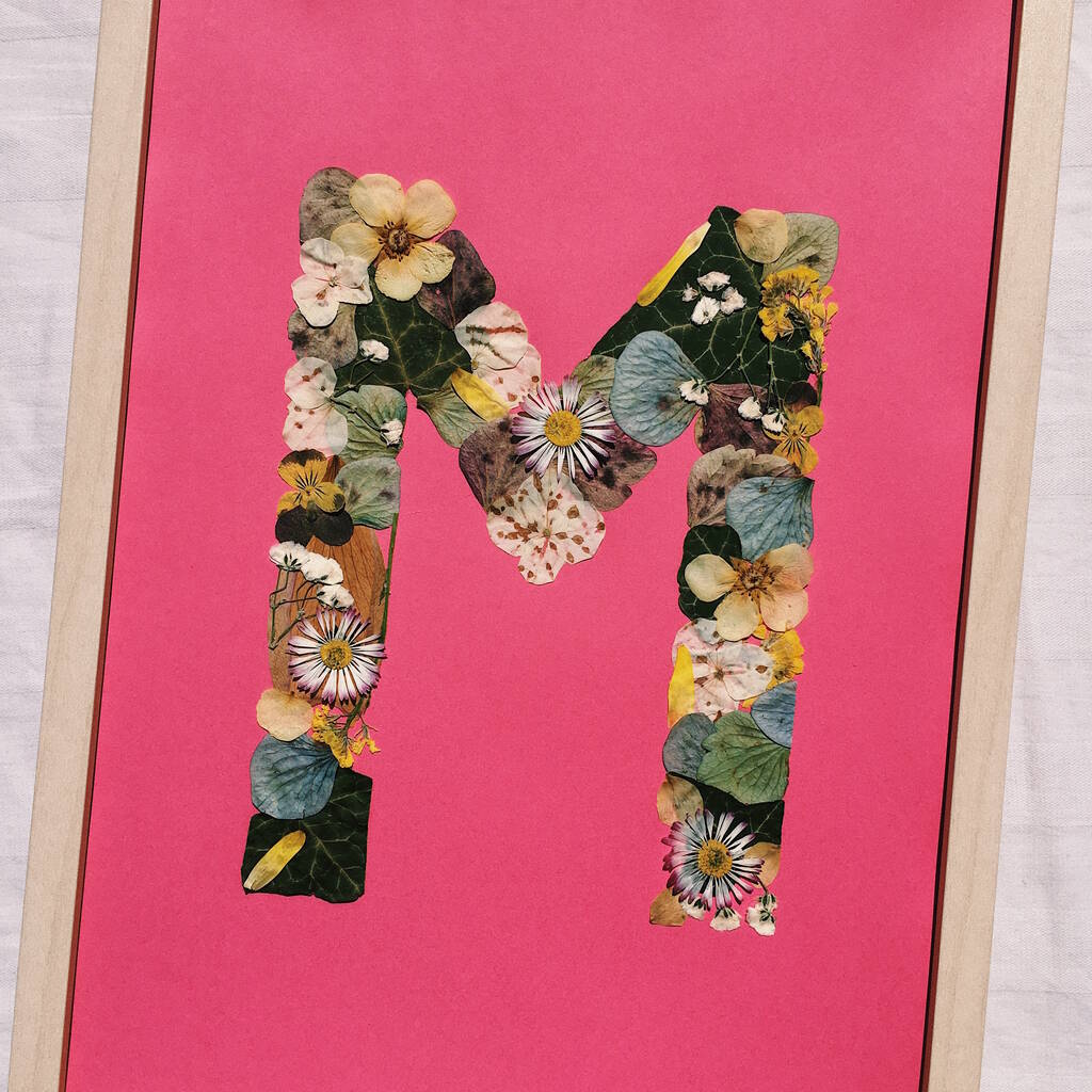 Personalised Letter Pressed Flower Framed Art By Maddy's Workshop ...