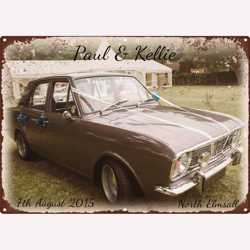 Personalised Car Photo Metal Vintage Sign By Retro Etch ...