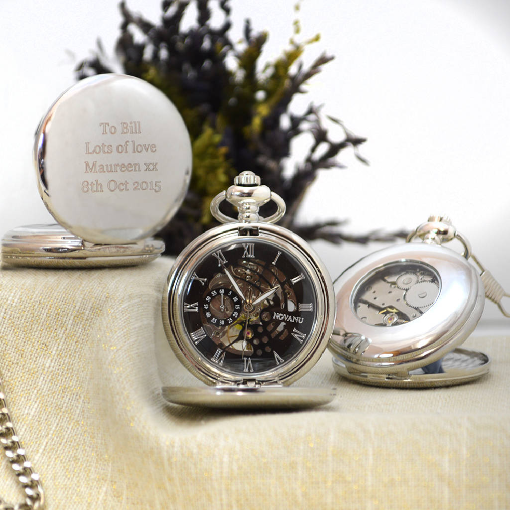 engraved pocket watch with roman numerals by giftsonline4u ...
