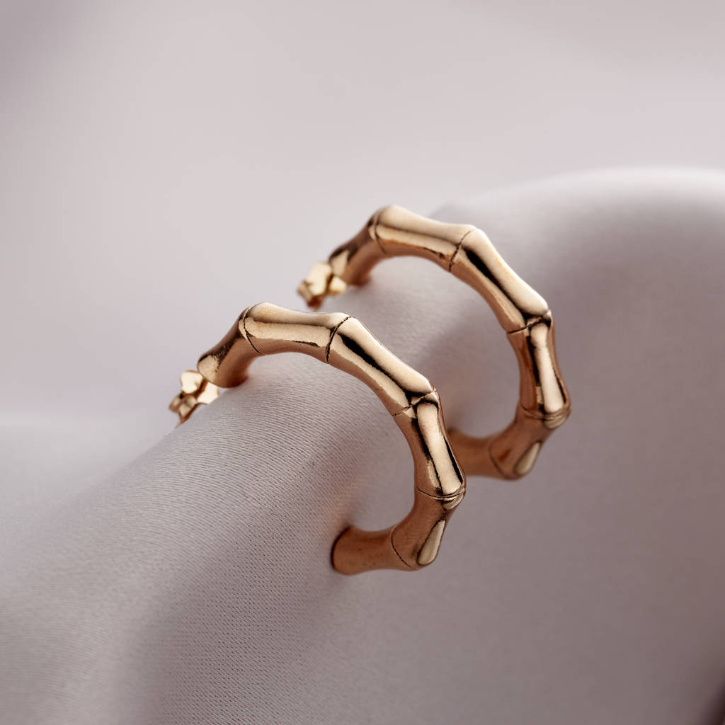 bamboo hoop earrings by posh totty designs | notonthehighstreet.com