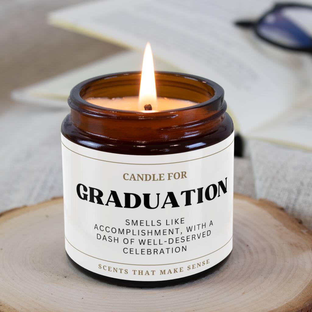Funny Graduation Scented Soy Wax Candle Novelty Gift By Fragranced Humour