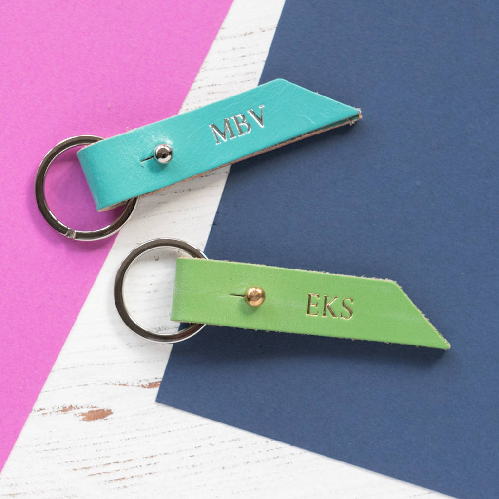 personalised handmade leather keyring by williams handmade ...