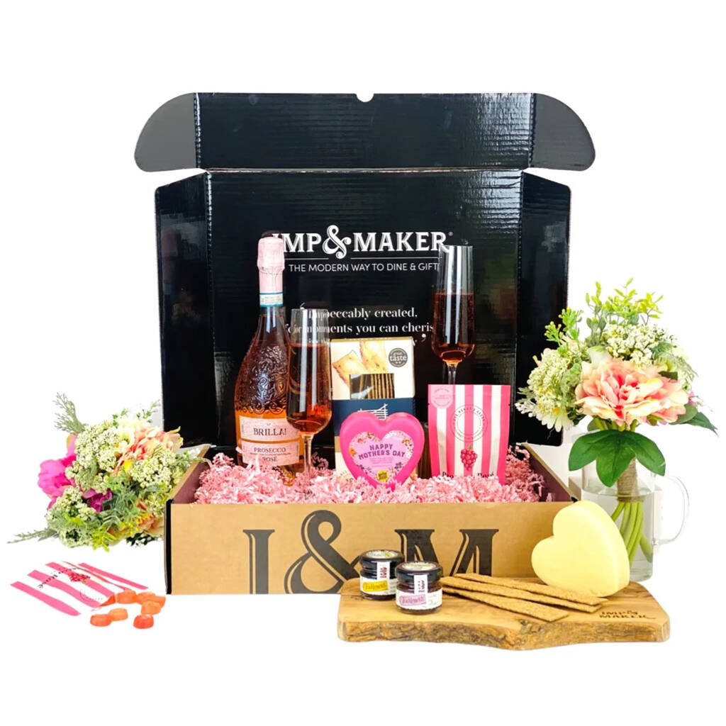 Pink Prosecco And Cheese Hamper By IMP & MAKER