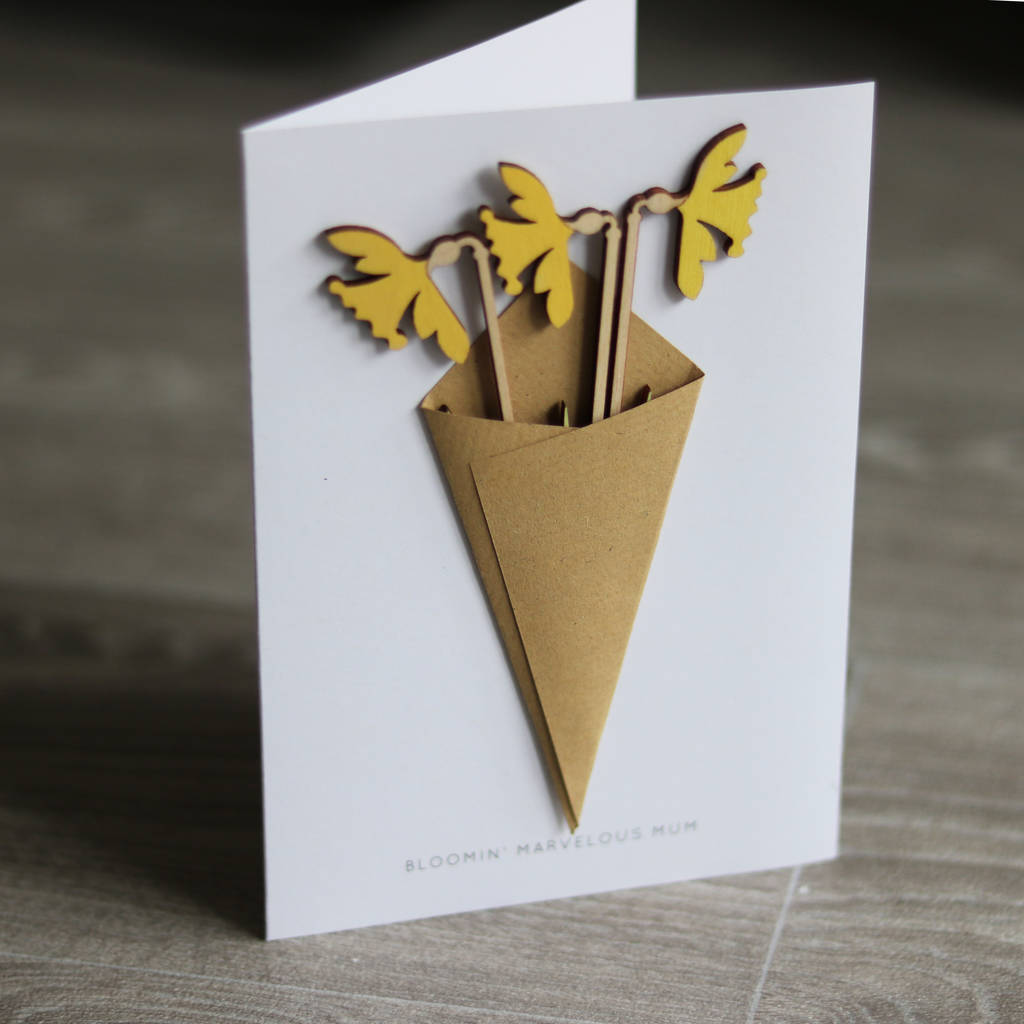 handpainted wooden flowers card by betsy & els | notonthehighstreet.com