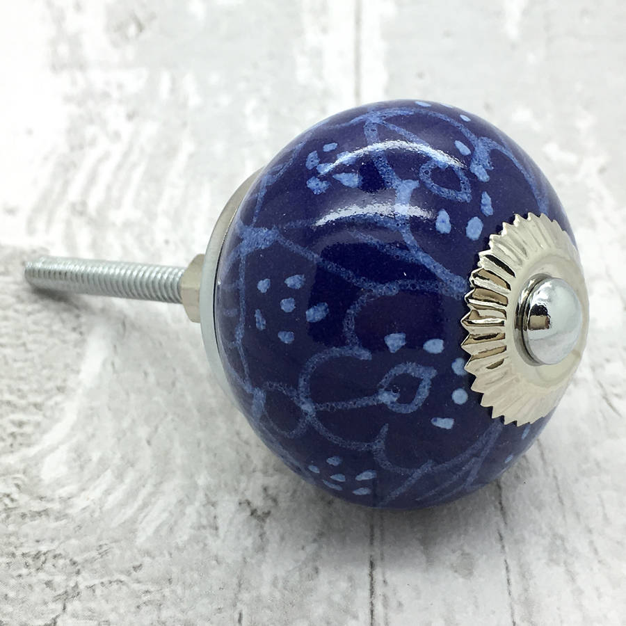 serene blue ceramic door knobs by g decor | notonthehighstreet.com
