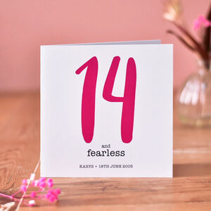 14 And Fearless 14th Birthday Card By mrs L cards | notonthehighstreet.com