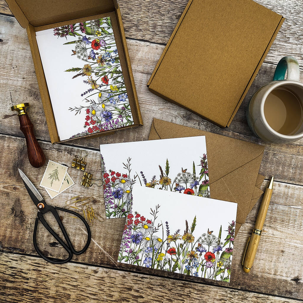 Wild Meadow Garden Notecards By Paper Willow | notonthehighstreet.com