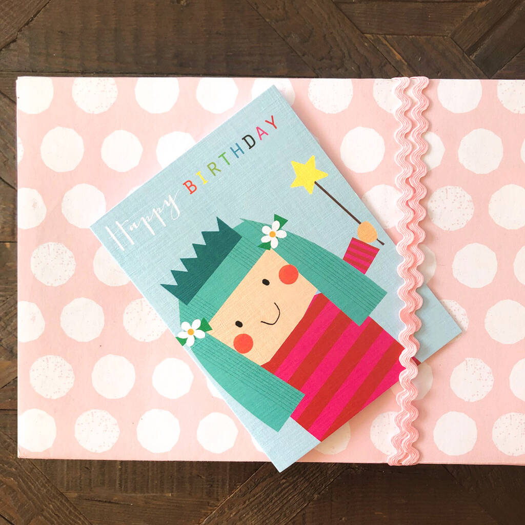 Mini Blue Birthday Girl Card By Kali Stileman Publishing