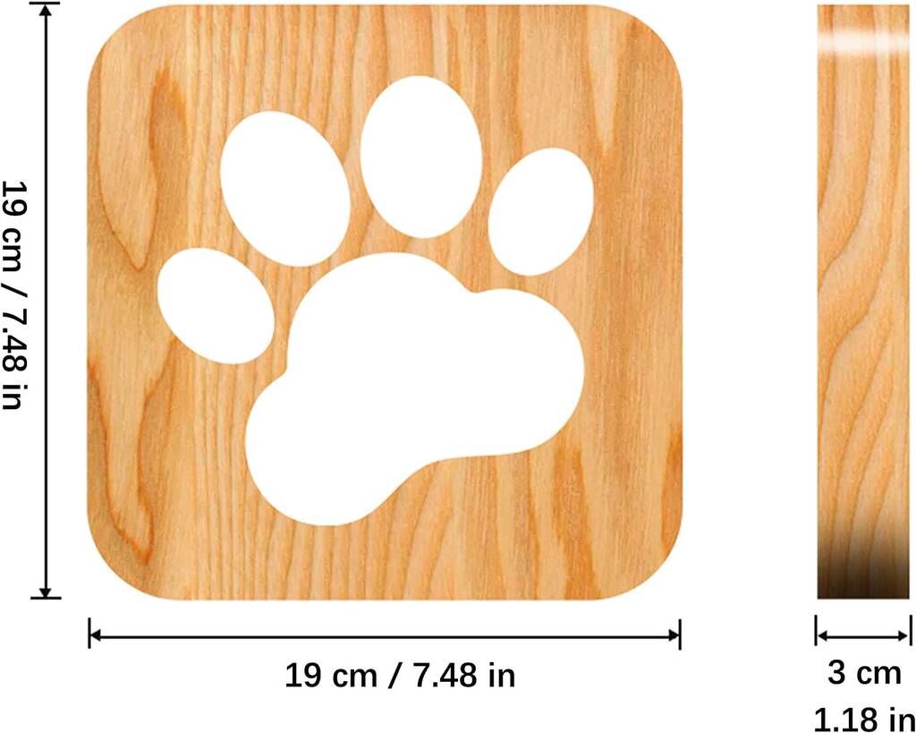Cat Dog Paw Wood Carved LED Cute Night Light Lamp By Momentum ...