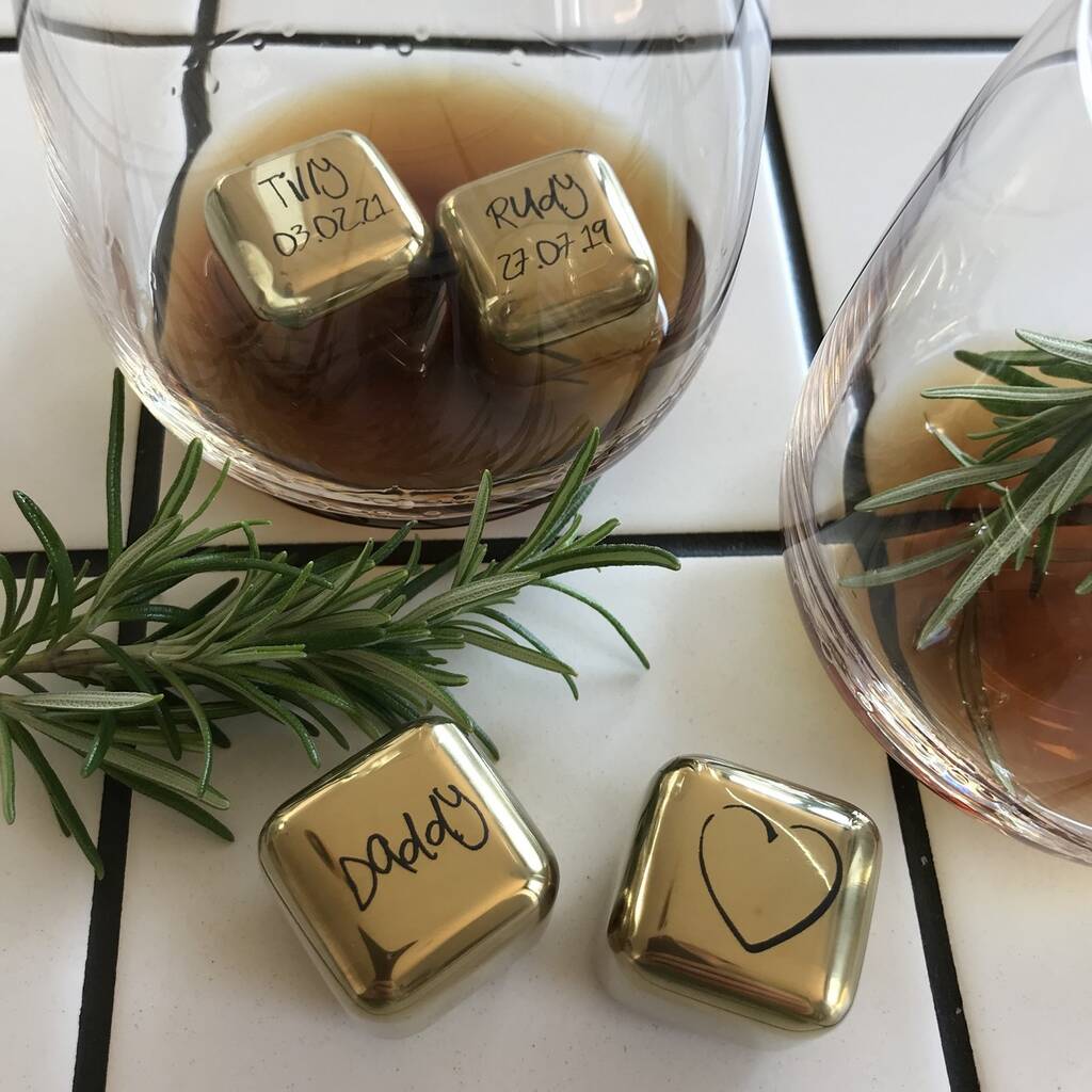 Personalised Gold Steel Ice Cubes By Ginger Rose | notonthehighstreet.com