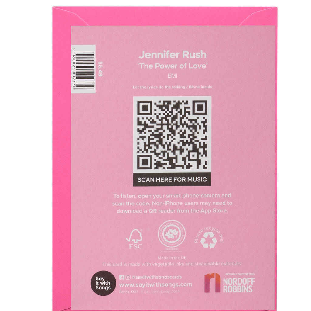 'The Power Of Love' Streamable Song Card By Say it with Songs