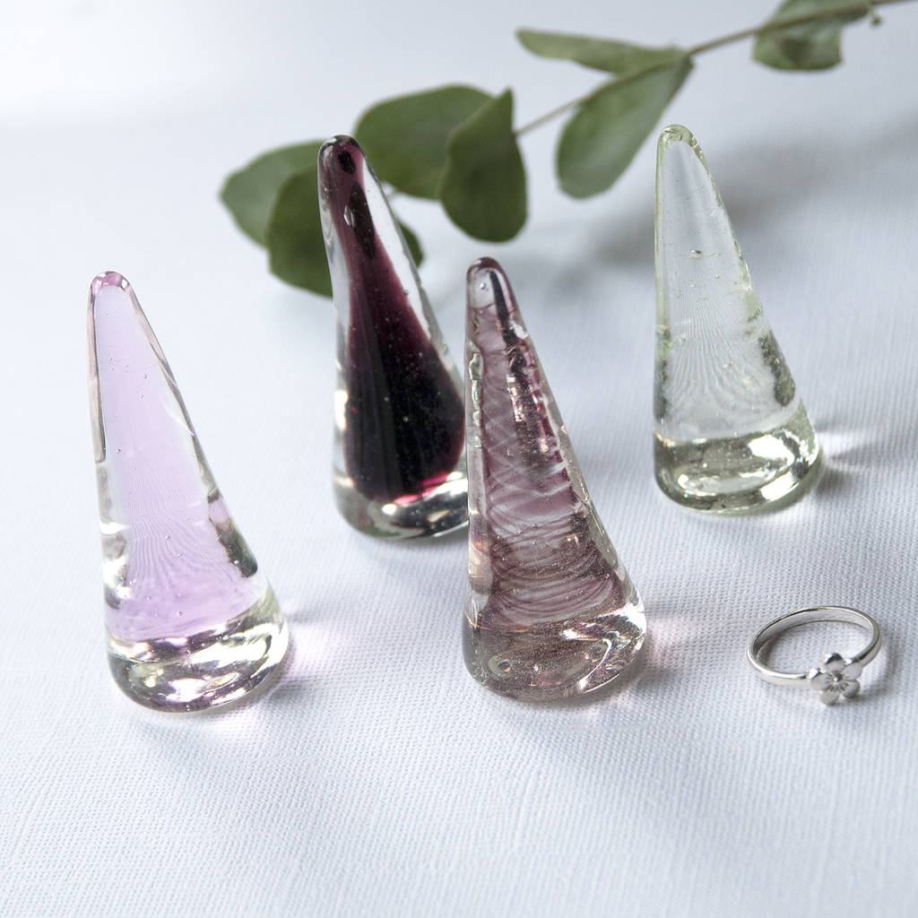 Handmade Glass Cone Ring Holder By Grace & Valour | notonthehighstreet.com