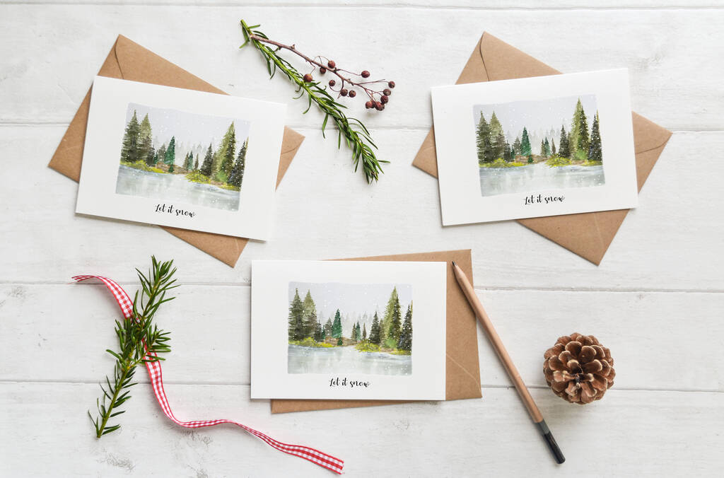 Winter Forest Christmas Cards By High Tide Illustrations ...
